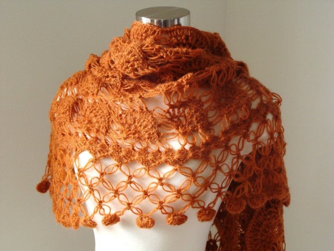Fall Autumn Shawl Wedding Pumpkin Shawl Shrug Shawl Fall Autumn Wedding ...