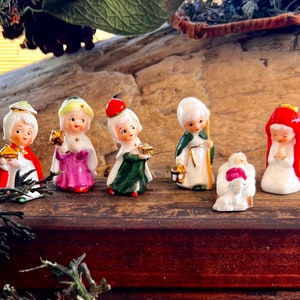 Vintage Napco Mary Joseph Baby Jesus Wisemen Figurines Nativity ...