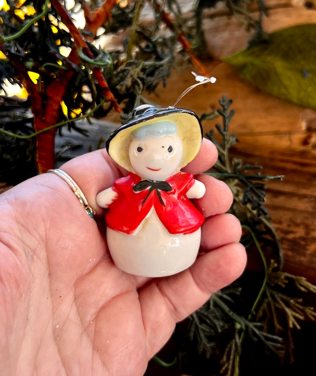 Vintage 1950 Snowman Bell Christmas Ornament Victorian Snowman MCM ...
