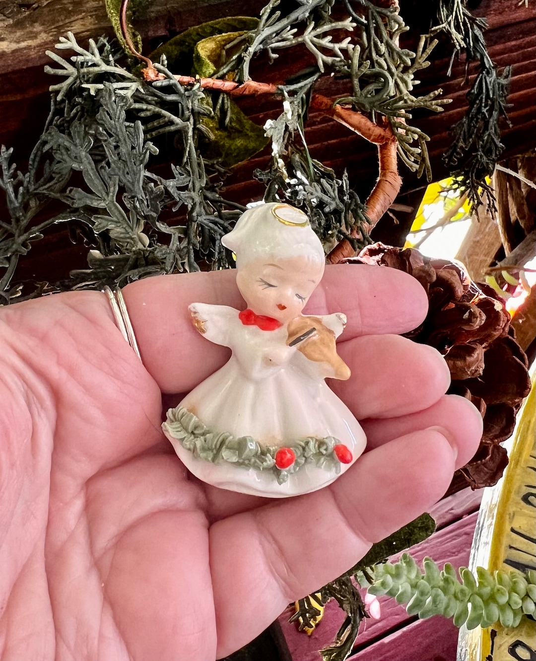 Vintage Napco Christmas Angel Figurine Dancing Angel Violin - Etsy