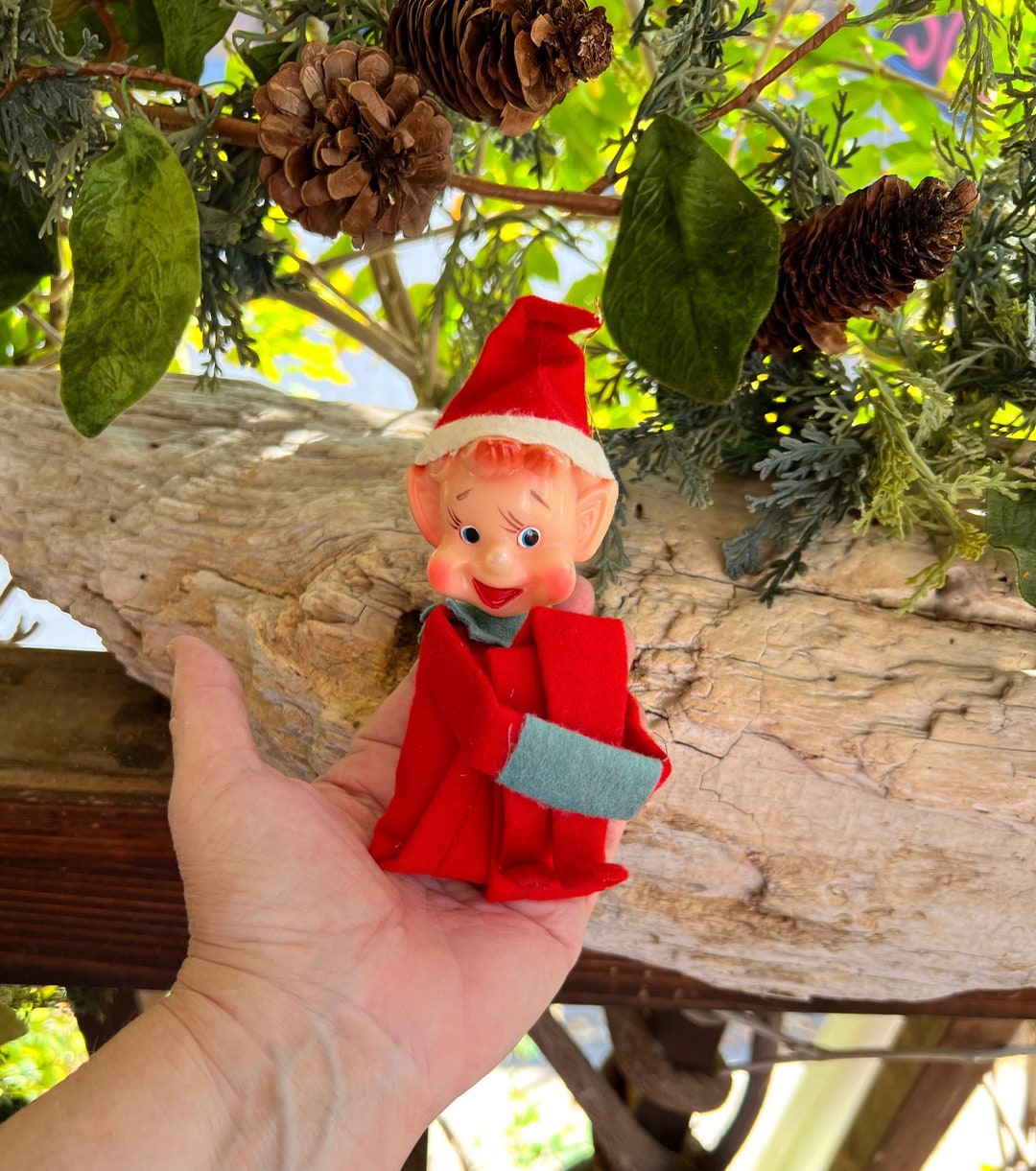 Vintage 6 1/2 Knee Hugger Elf Christmas Ornament Elf Pixie 1950 1960 ...