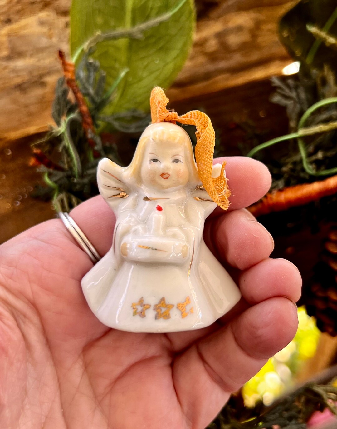Vintage Angel Bell Ornament Christmas Angel Bell Ornament 1940 1950 MCM ...