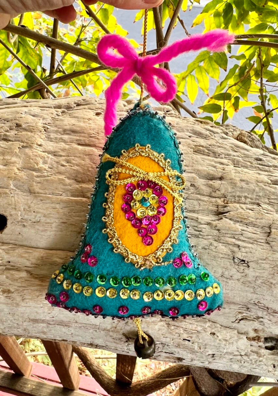 Vintage Sequin Felt Bell Christmas Ornament Hand Made Felted - Etsy