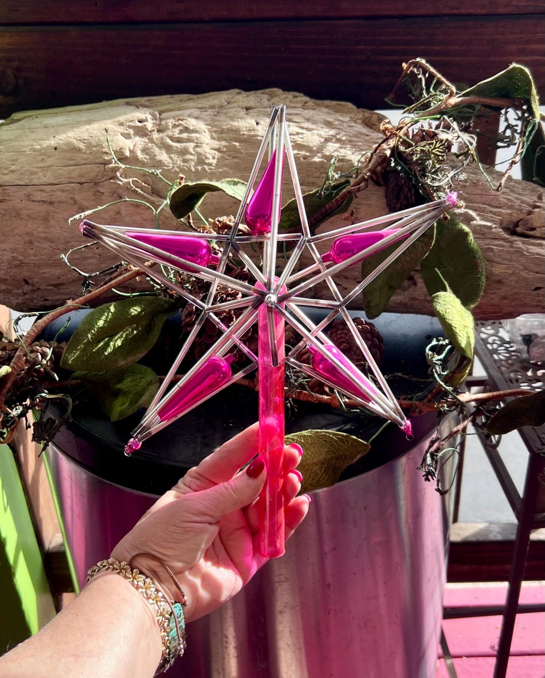 Vintage Mercury Glass Star Christmas Tree Topper Ornament MCM 1940 1950 ...