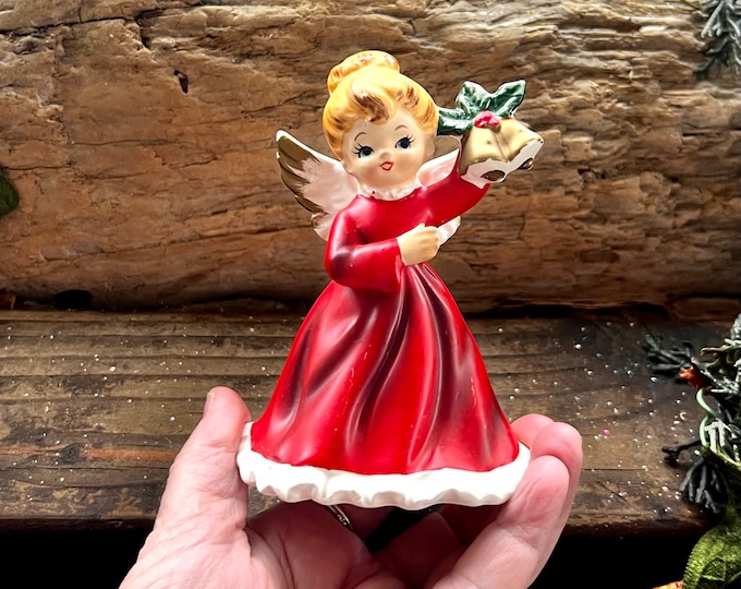 Vintage NAPCO Angel Christmas Figurine 1950 MCM Retro Kitsch Ceramic ...
