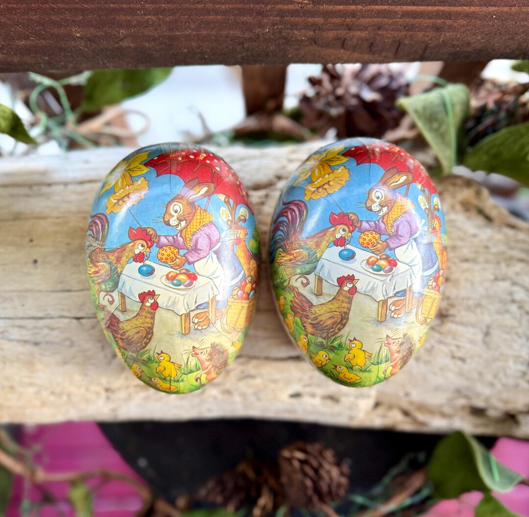 Vintage GDR Easter Bunny Chicken Egg German Democratic Republic Paper ...
