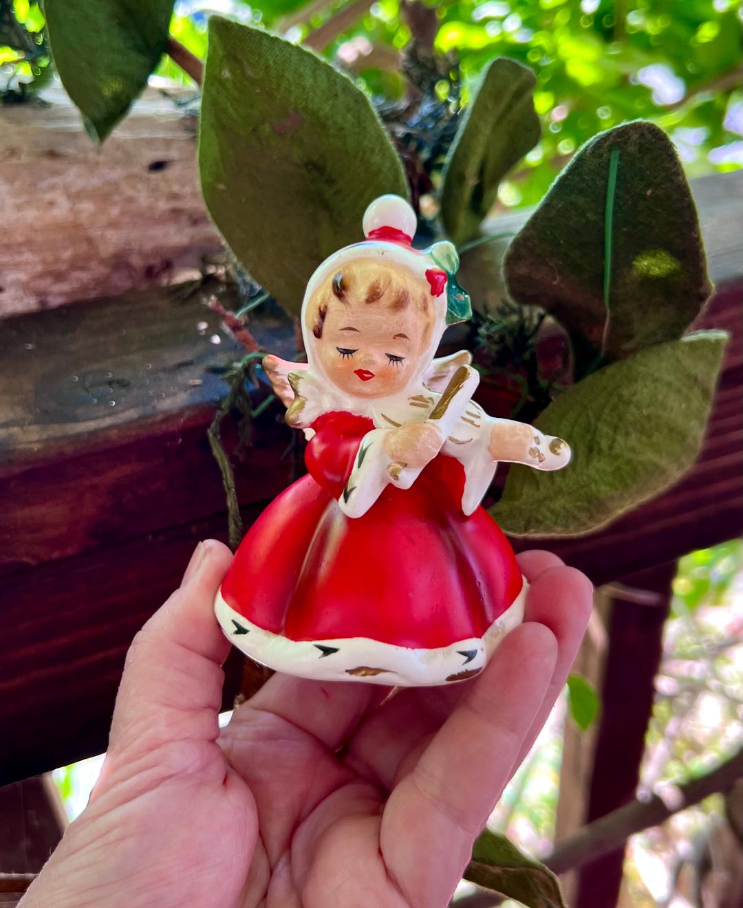 Vintage NAPCO Angel Figurine 1950 MCM Retro Ceramic Christmas Violin ...
