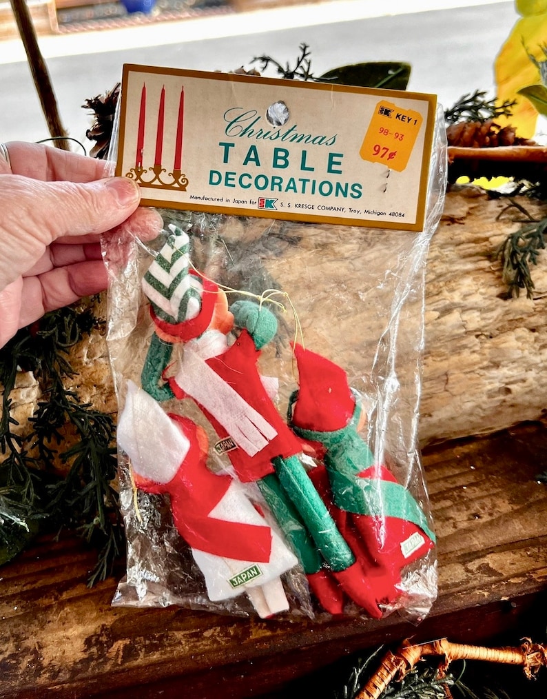 Vintage Knee Hugger Elf Pixie Plastic Christmas Ornament 1950 1960 ...