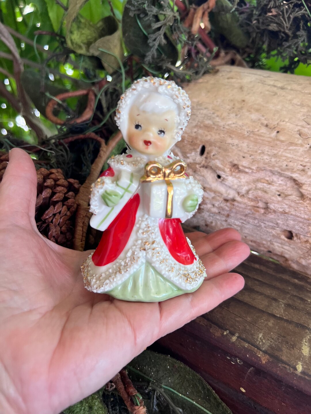 Vintage LEFTON Angel Christmas Bell Angel Gift Ornament 1950 MCM ...