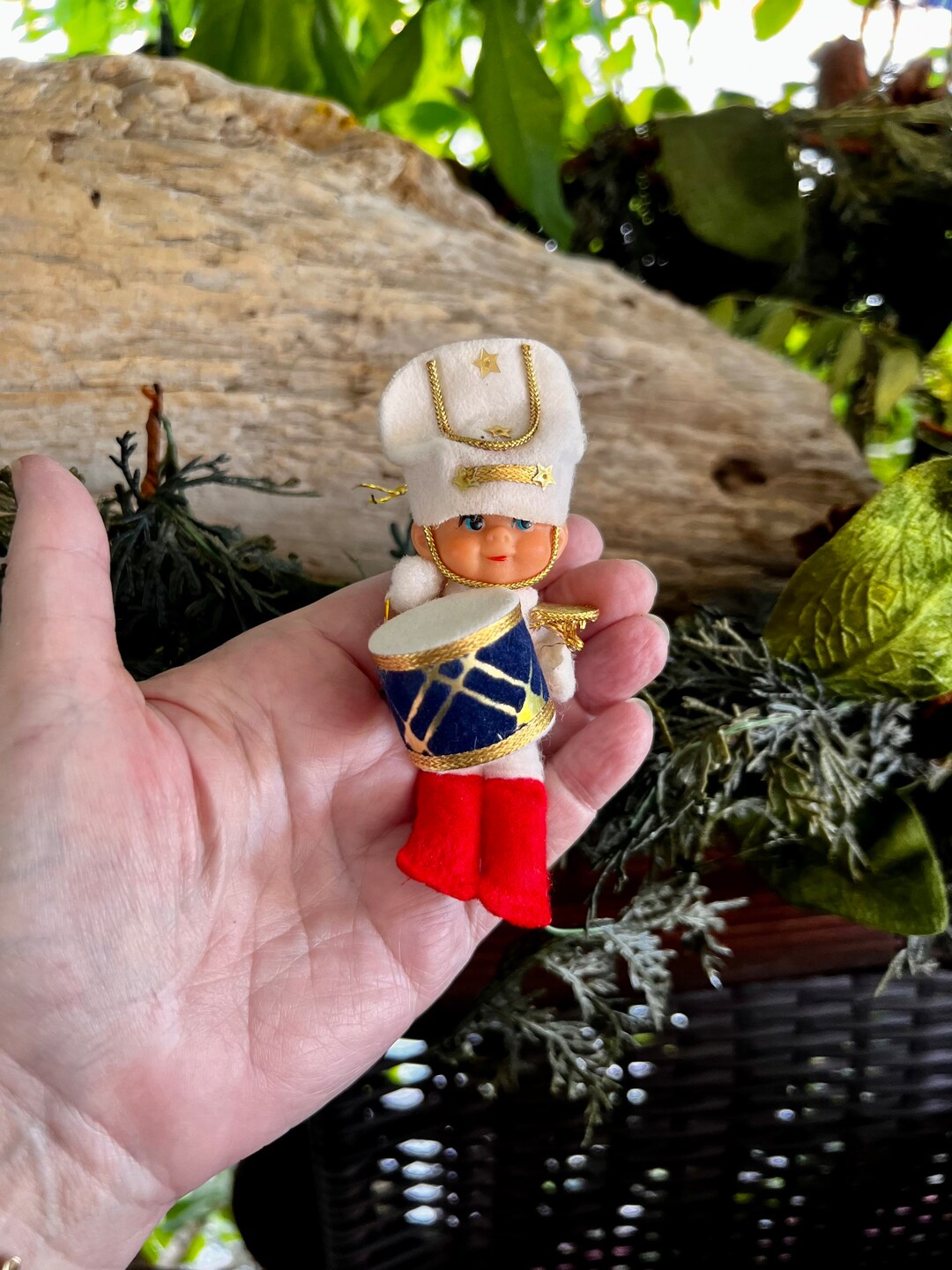 Vintage Elf Pixie Drummer Christmas Ornament 1950 1960 Retro Kitsch ...