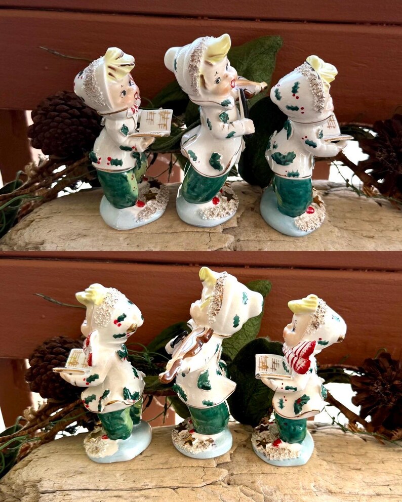 Vintage LEFTON Christmas Figurine Ornament 1950 1960 Mid Century Choir ...