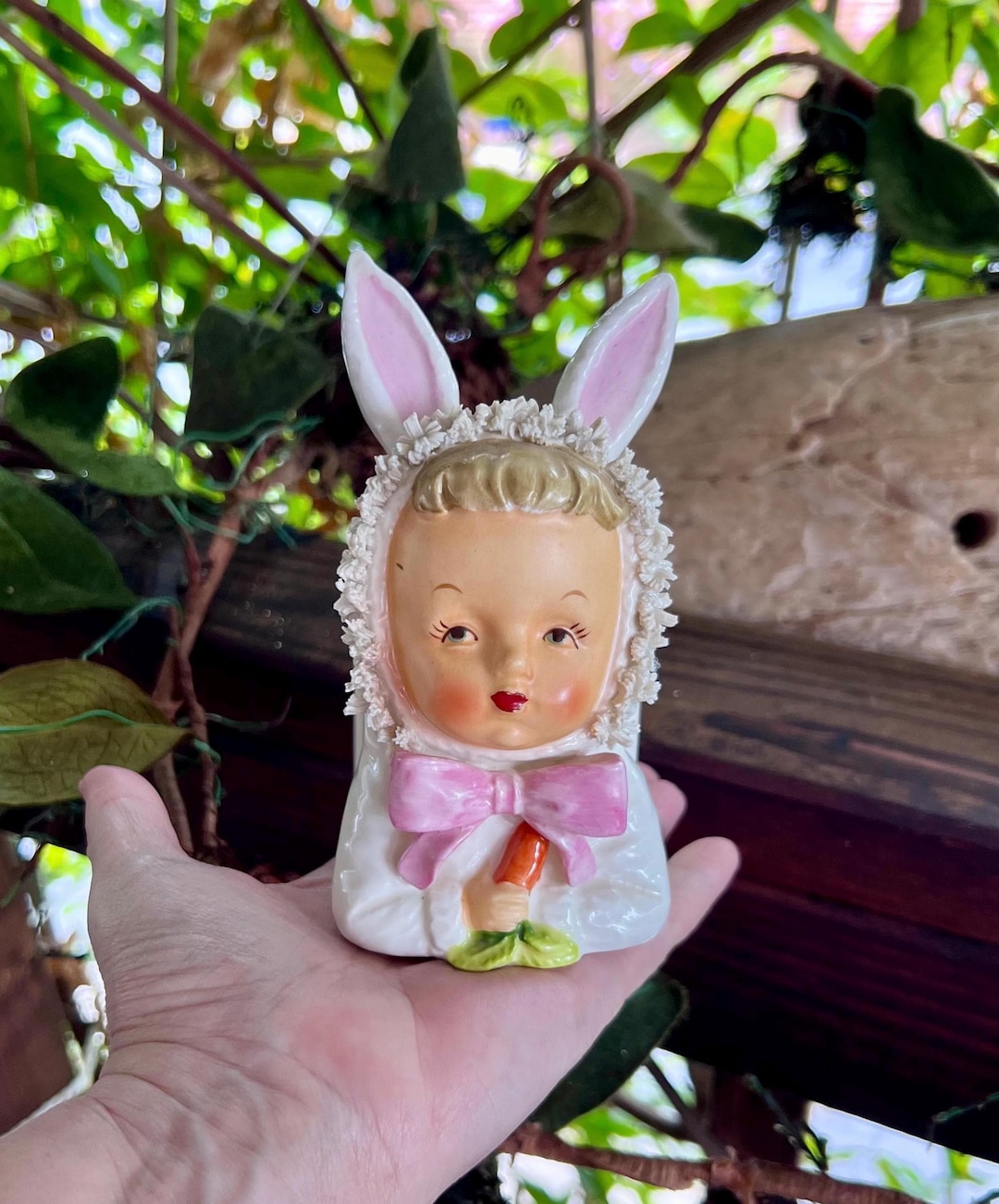 Vintage NAPCO Bunny Girl Easter Planter MCM 1950 1960 Bunny Vase Retro ...