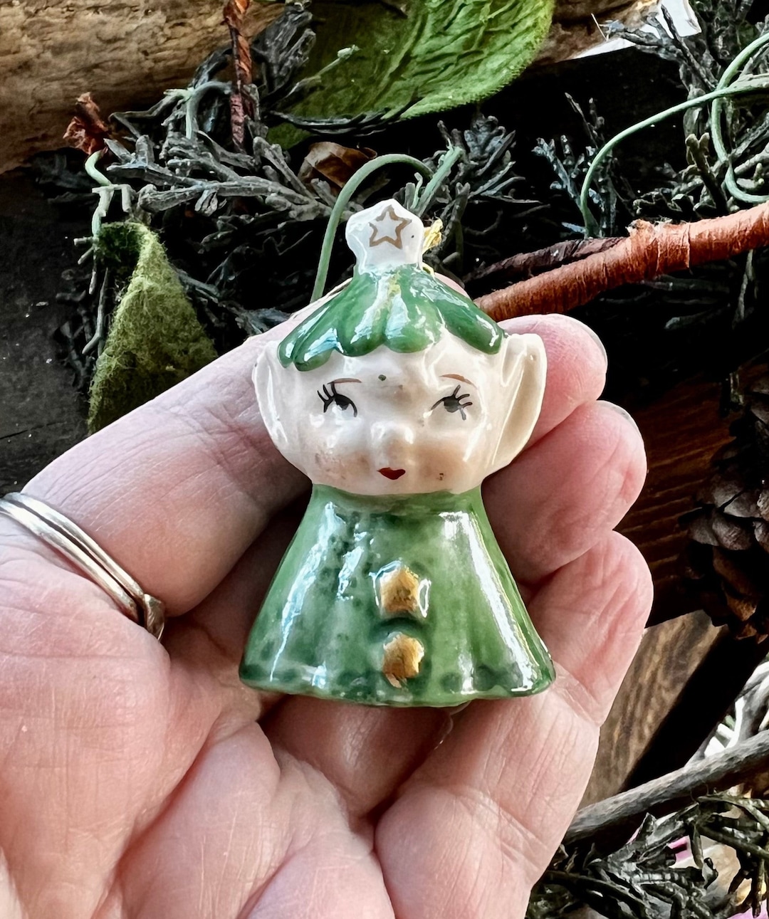 Vintage COMMODORE Elf Pixie Christmas Bell Ornament MCM 1950 Retro ...