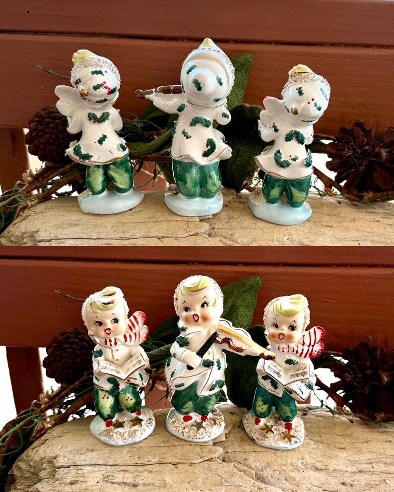 Vintage LEFTON Christmas Figurine Ornament 1950 1960 Mid Century Choir ...