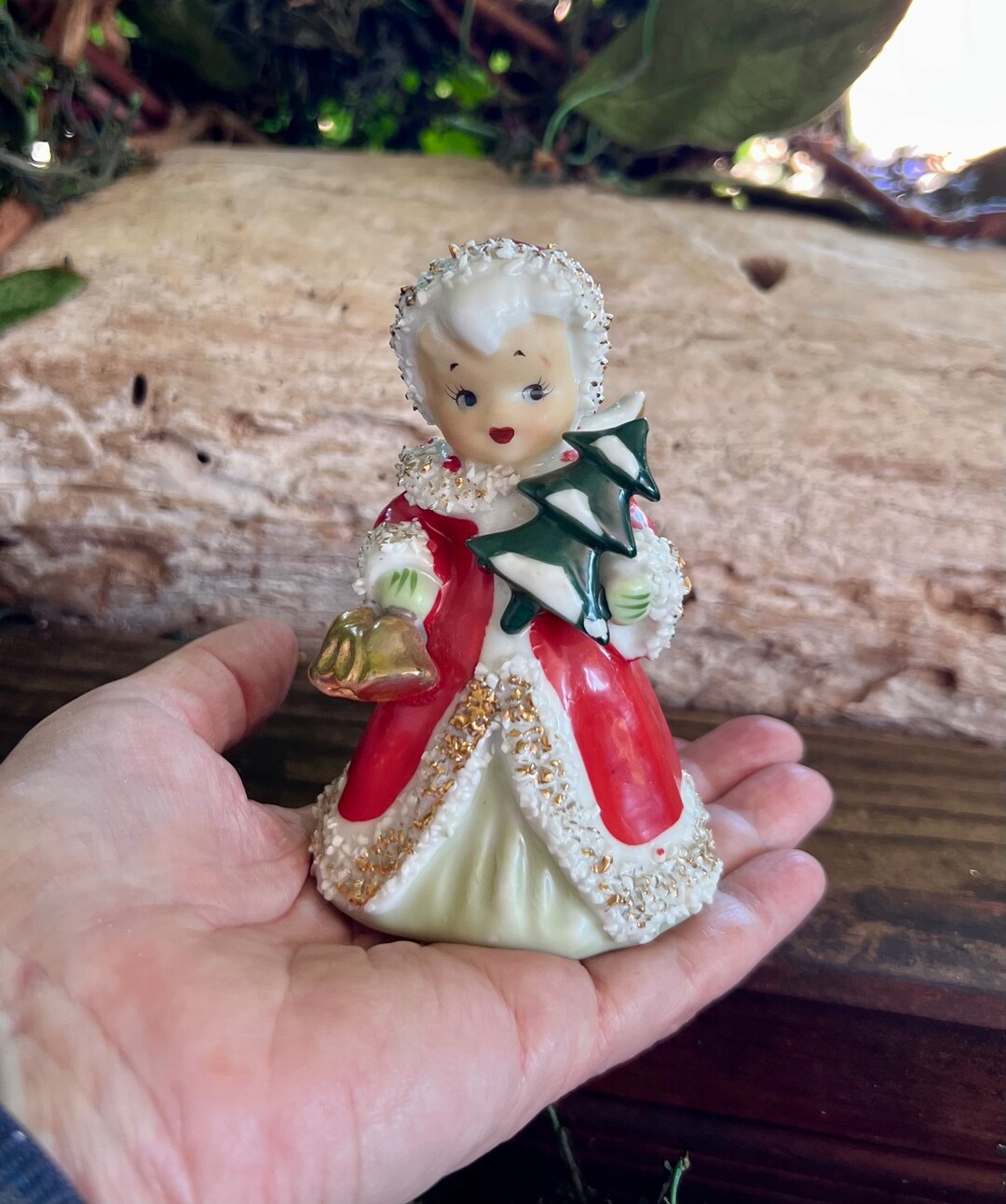 Vintage LEFTON Angel Christmas Bell 1950 MCM Retro Kitsch Angel ...