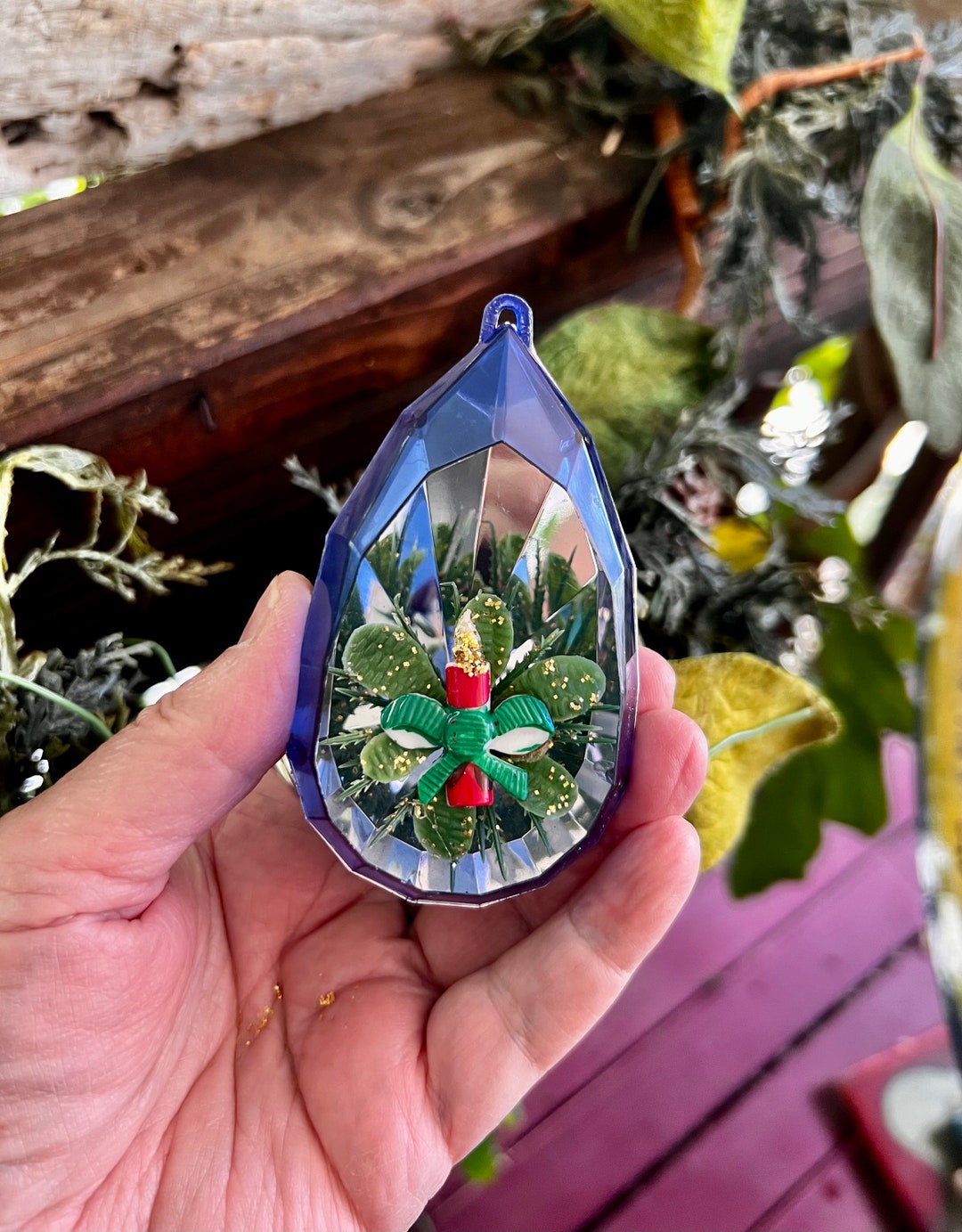 Vintage 1960 Candle Reflector Christmas Ornament Candle Plastic ...