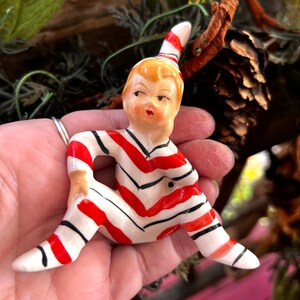 Vintage LEFTON Christmas Candy Cane Elf Pixie Kid MCM 1950 Ceramic ...