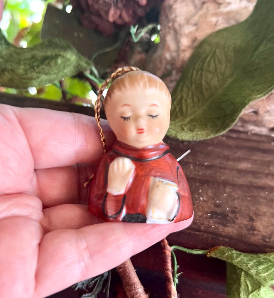 Vintage Monk Friar Bell Christmas Ornament MCM 1940 1950 Ceramic ...