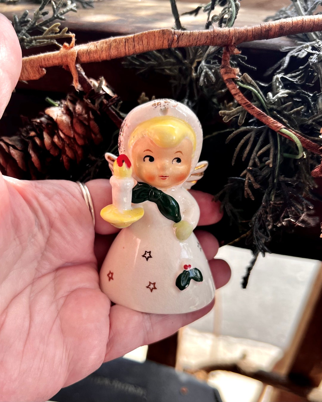 Vintage Christmas NAPCO Angel Bell Ornament 1950 1957 Holt Howard Angel ...