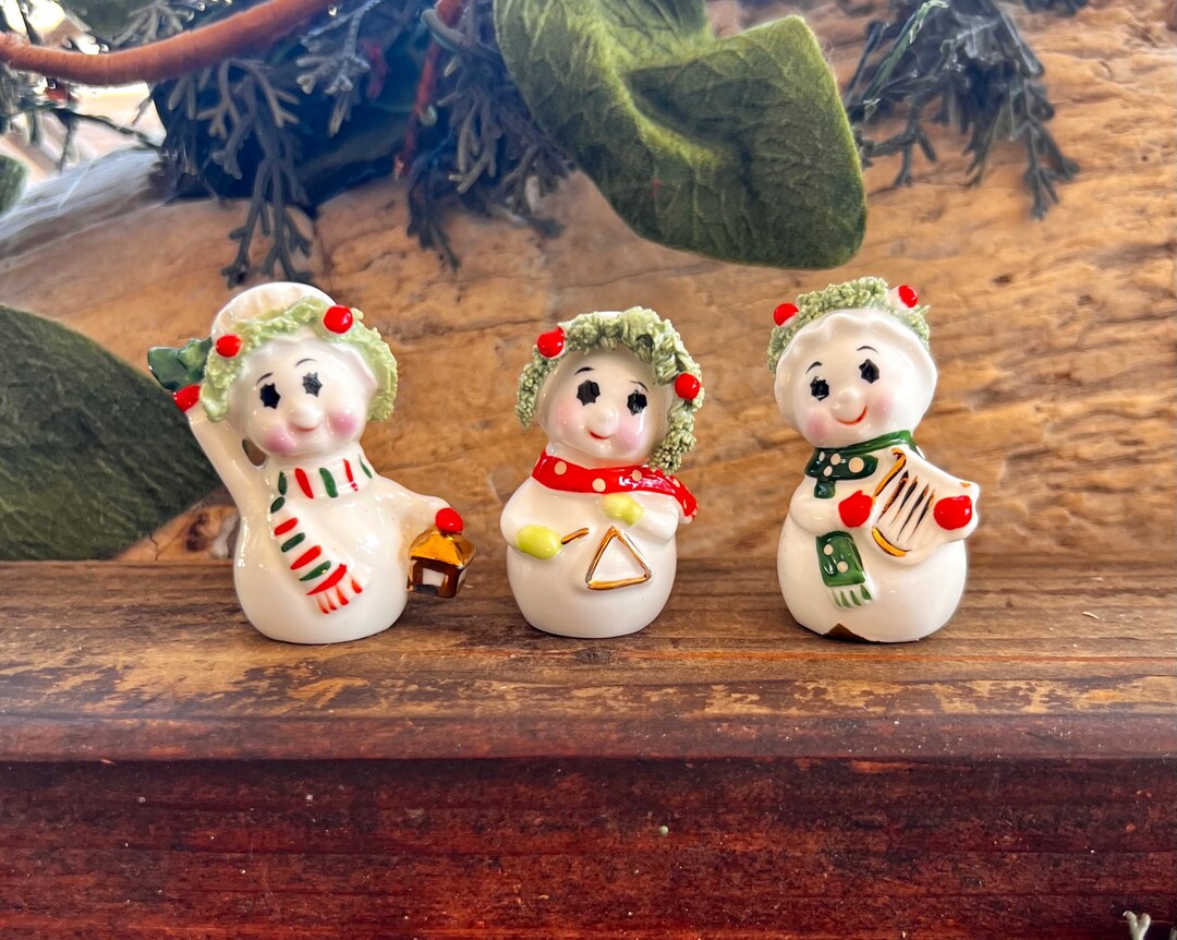 Vintage NAPCO Snowman Bird Christmas Ornament Figurine MCM 1960 1970 ...