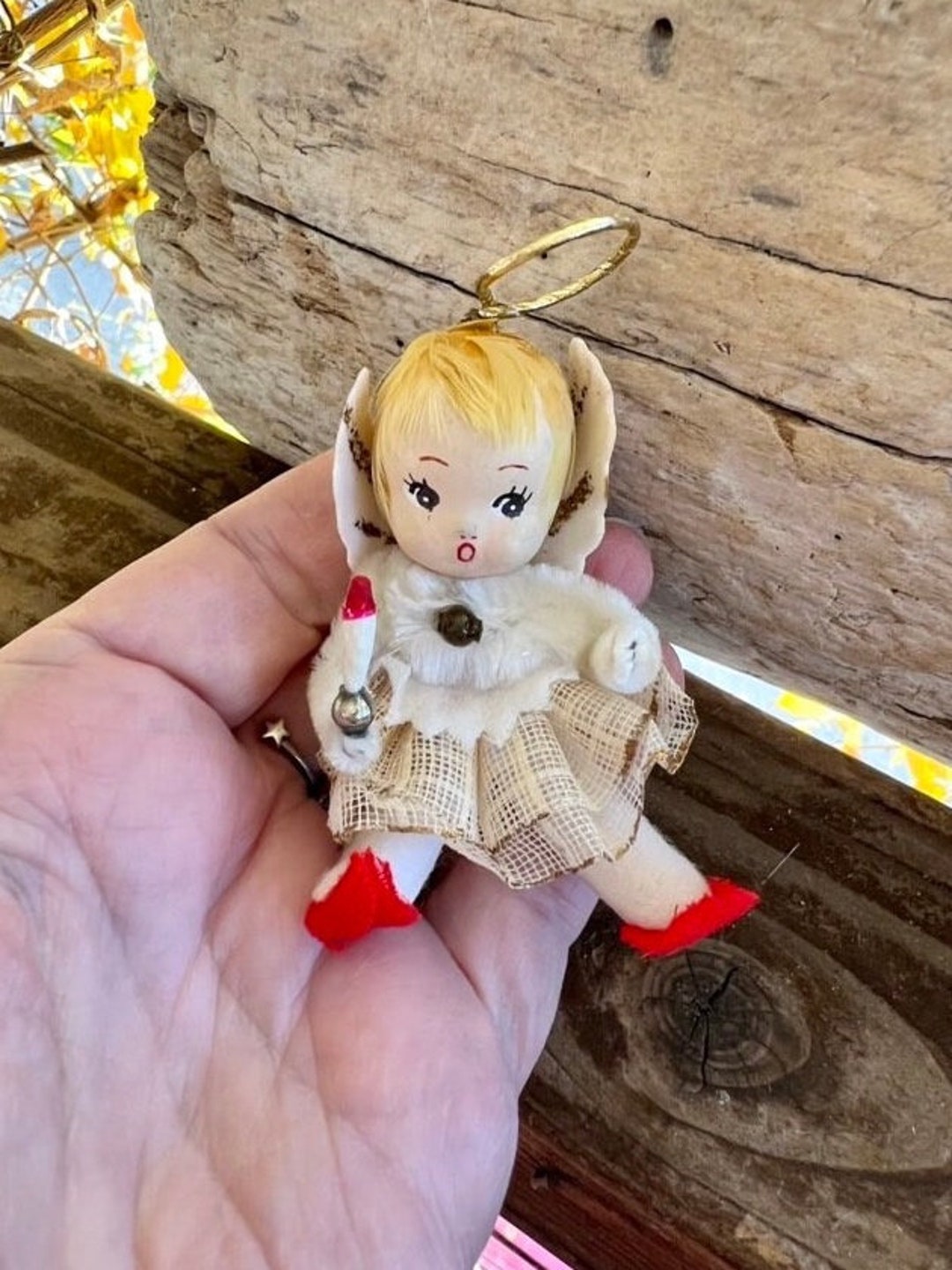 Vintage Angel Christmas Ornament Shiny Brite Angel Paper Mache Angel ...