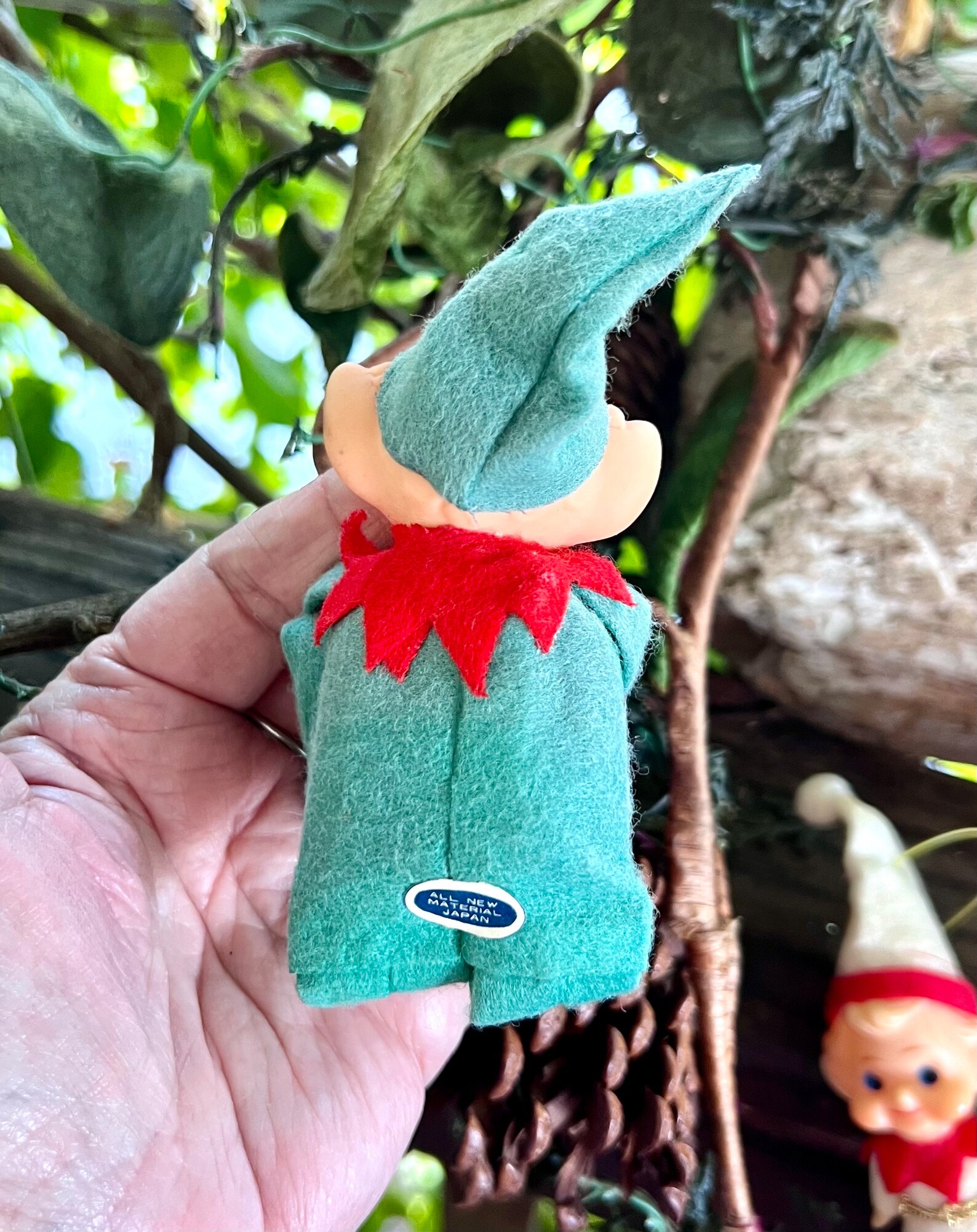 Vintage 5” Elf Plastic Christmas Ornament MCM 1940 1950 Retro Kitsch ...