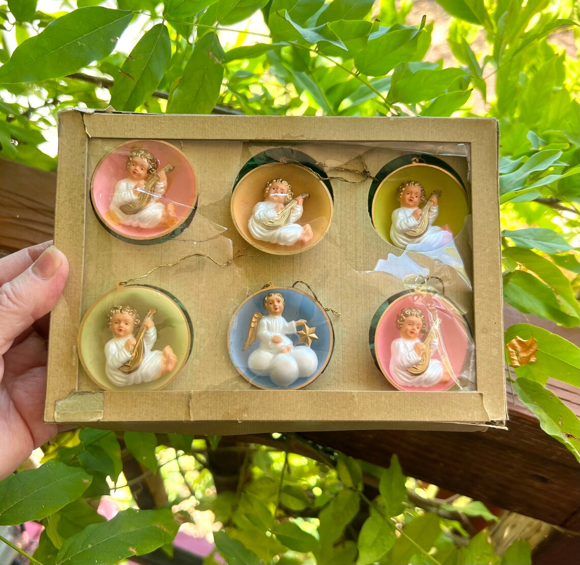 Vintage MCM 1950 1960 Angel Christmas Ornament Plastic West Germany ...