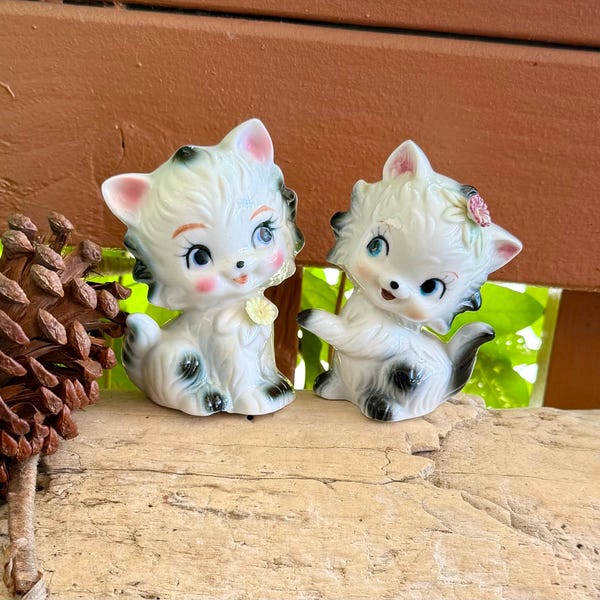 Mcm Cat Ceramic Figurines - Etsy