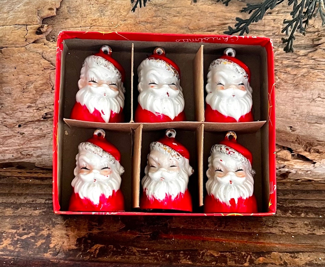 Vintage Santa Bell Christmas Ornament 1940 1950 Retro Santa MCM ARDALT ...