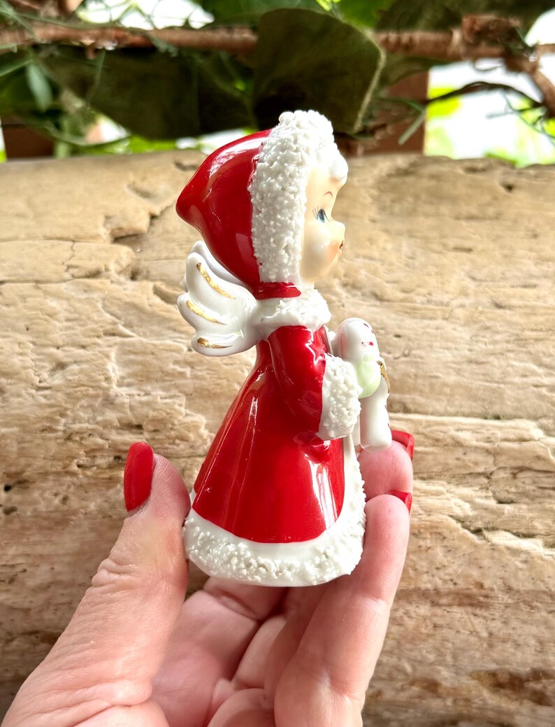 Vintage 1950 Christmas Victorian Angel Figurine ENESCO Mid Century ...