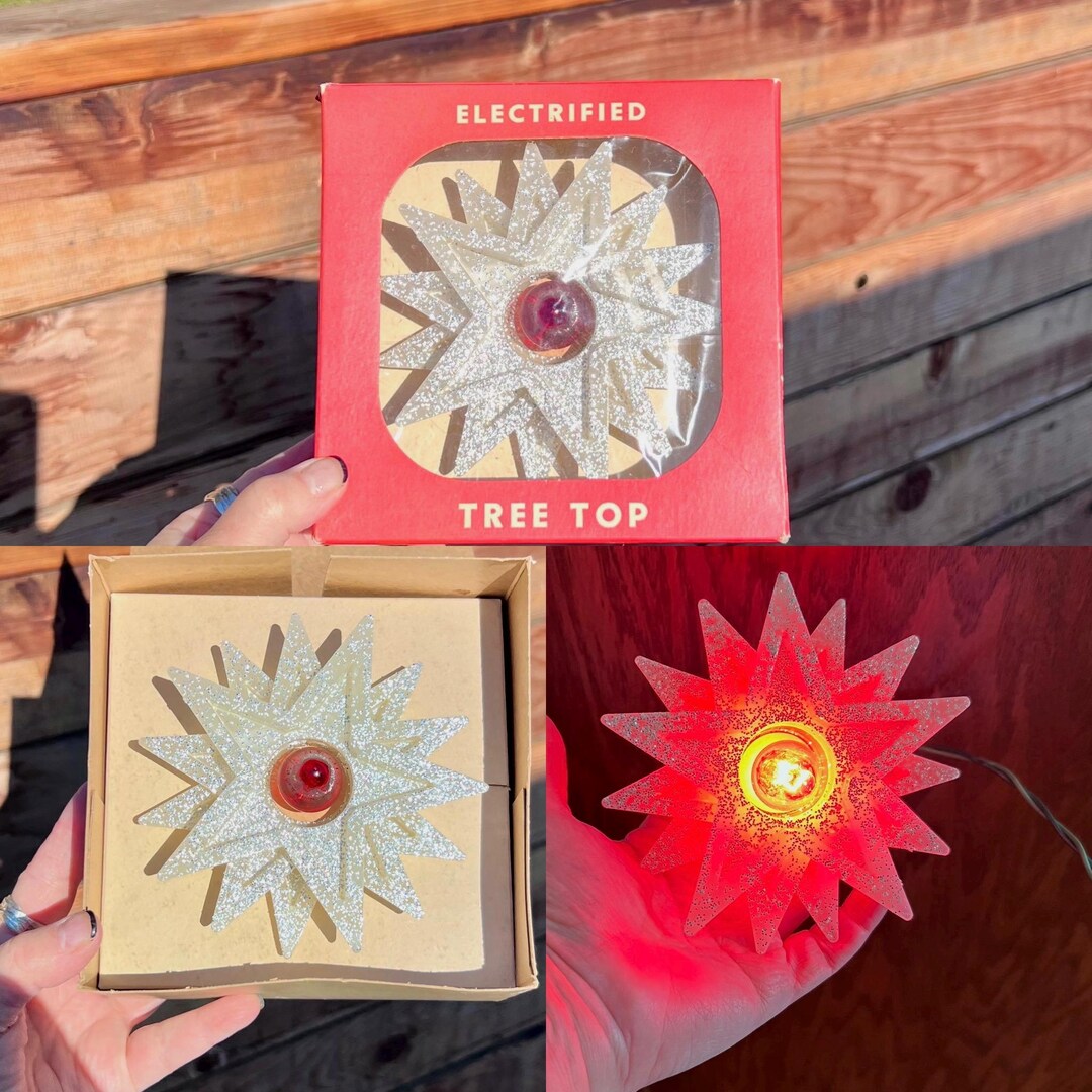 Vintage 1950 1960 Mid Century Star Tree Topper Electrified Ringalite ...
