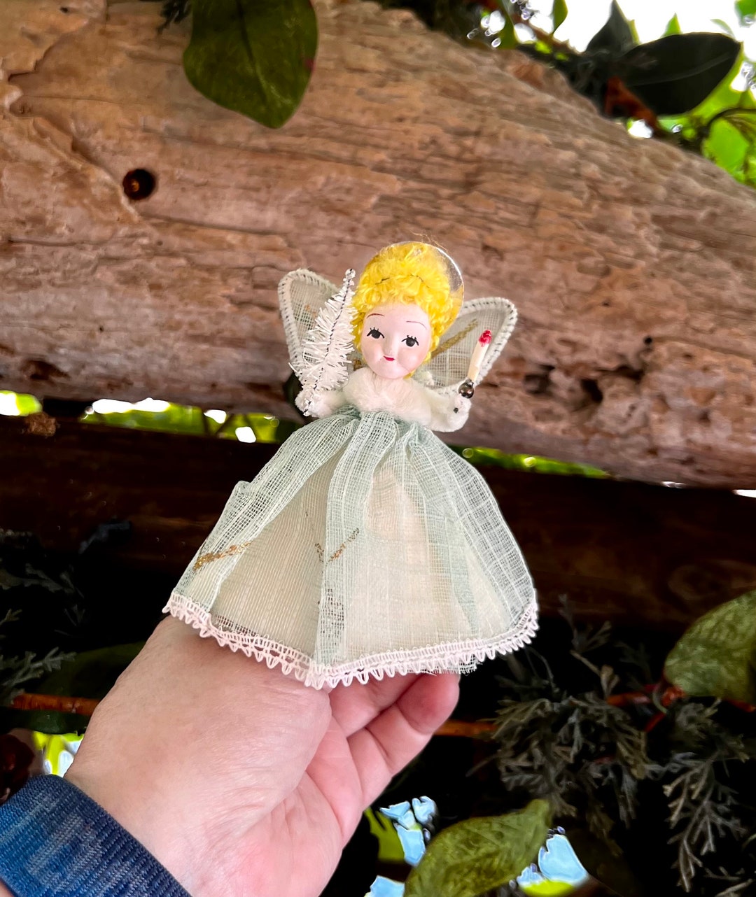 Vintage Blue Angel Christmas Ornament 1950 1959 Angel Max Eckardt ...