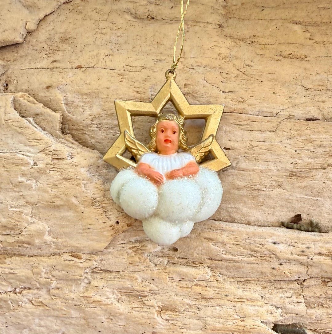 Vintage Easter West Germany Blue Angel Christmas Ornament MCM 1940 1950 ...