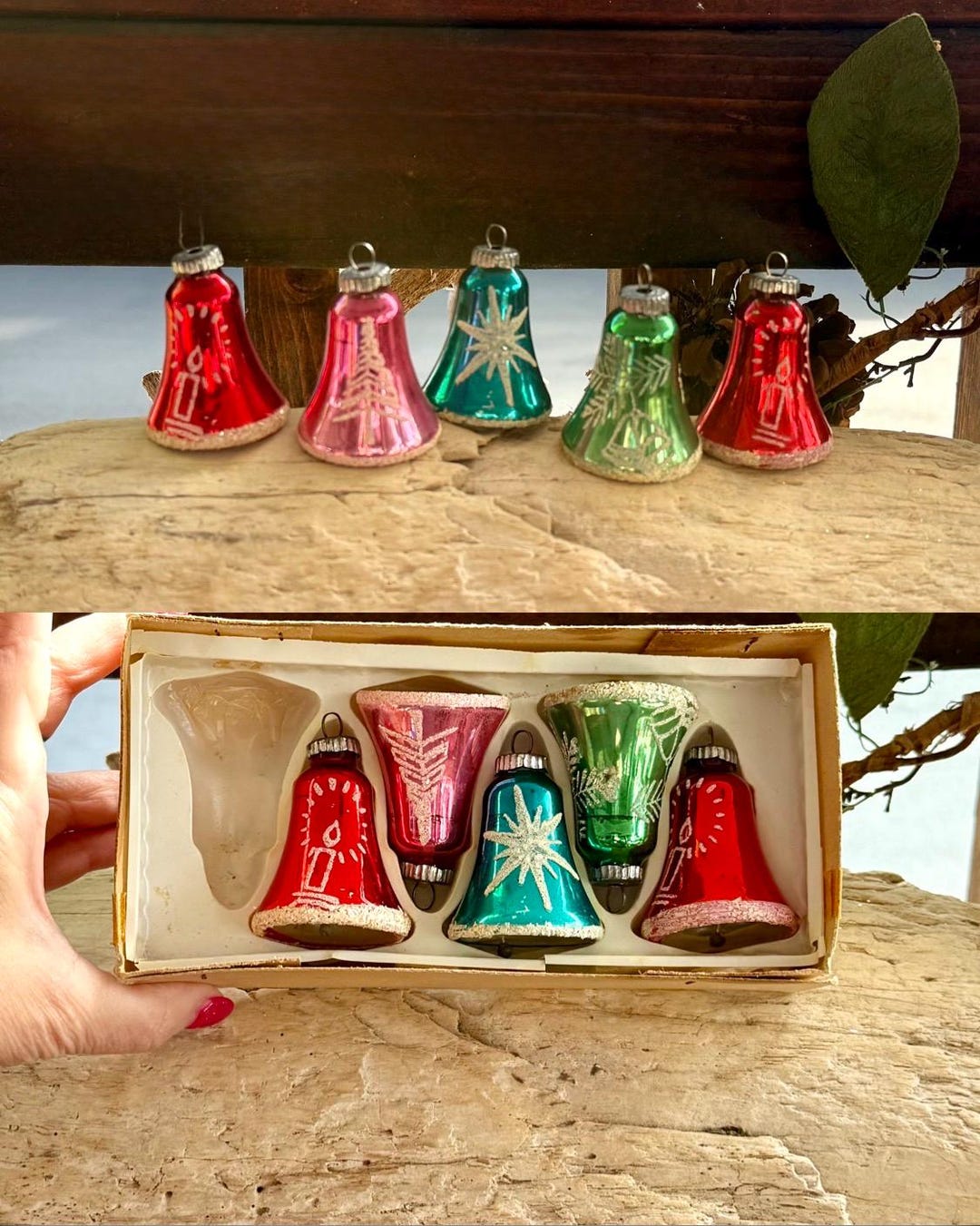 Vintage 1940 1950 Mercury Glass Bell Christmas Ornament West Germany ...