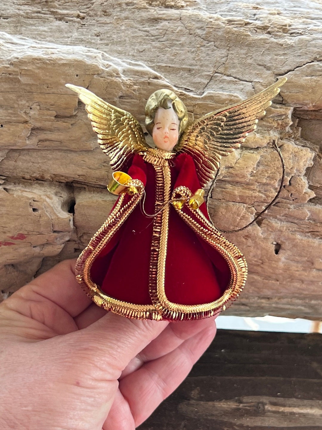Vintage Wax Angel Topper Angel Christmas Ornament 1950 1960 Western ...