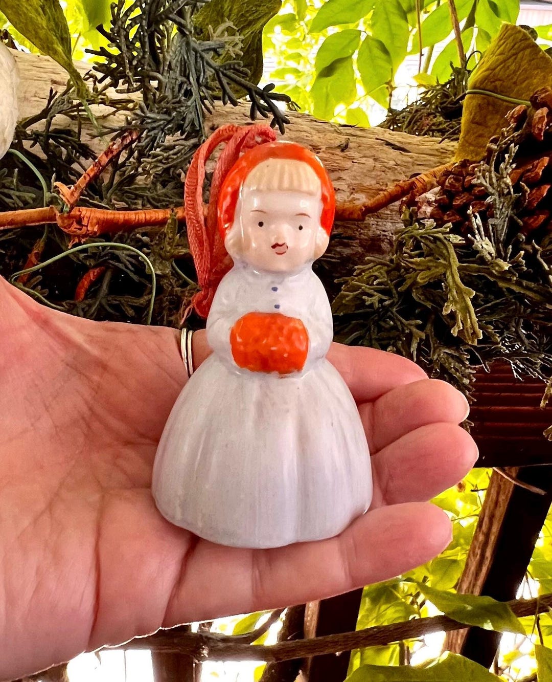 Vintage 1957 Napco? Angel Bell Christmas Ornament Retro Victorian Angel ...