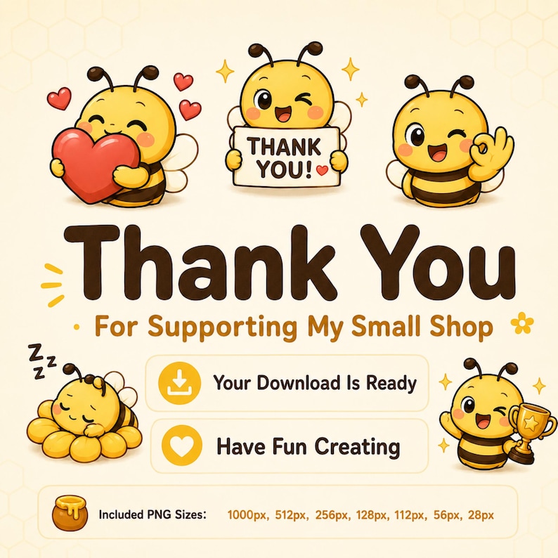 Kawaii Bee Emotes Pack, Honey Bee Streamer Graphics, Chibi PNG (digital ...