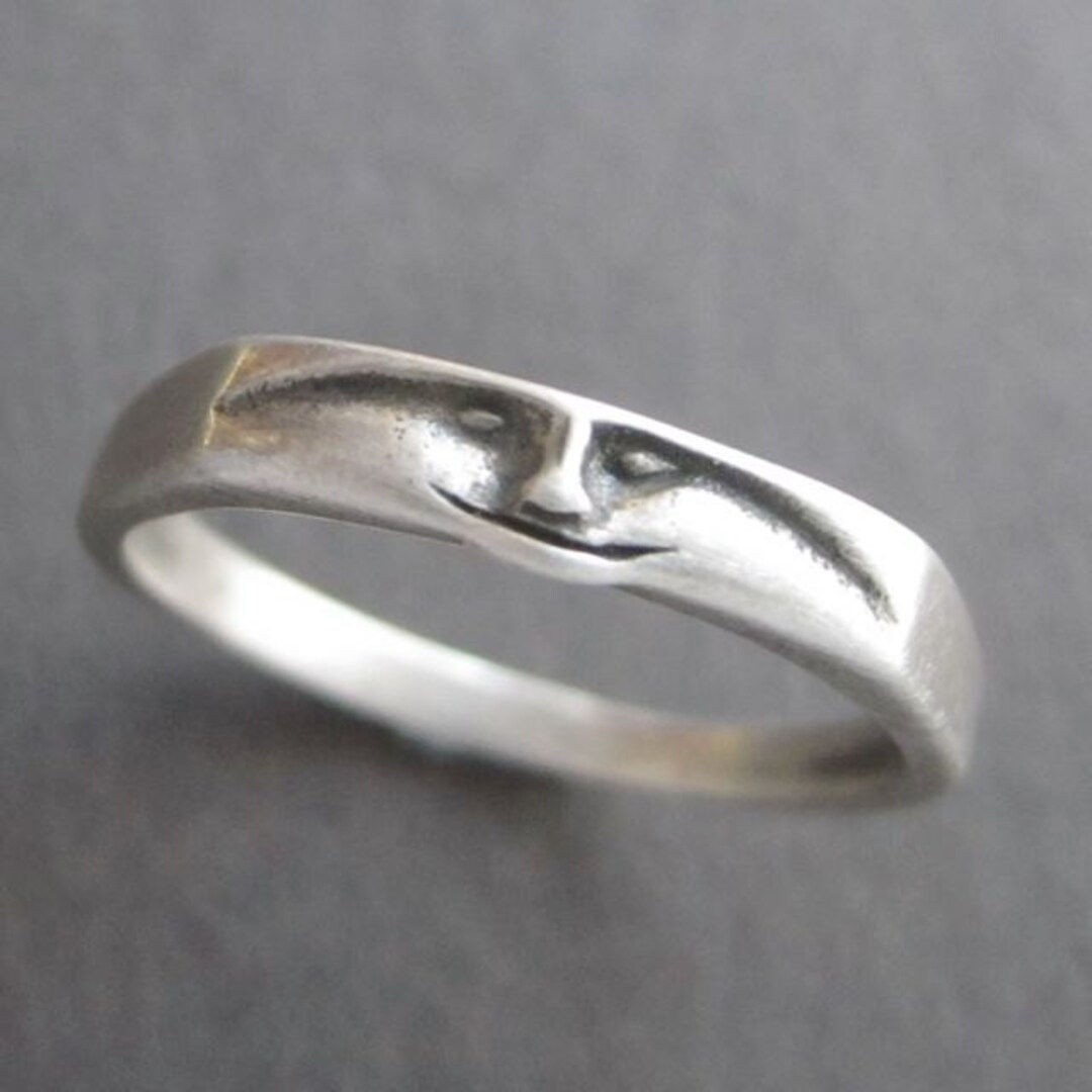 Squishy Face Ring Stacking Sterling Band Handmade in USA - Etsy