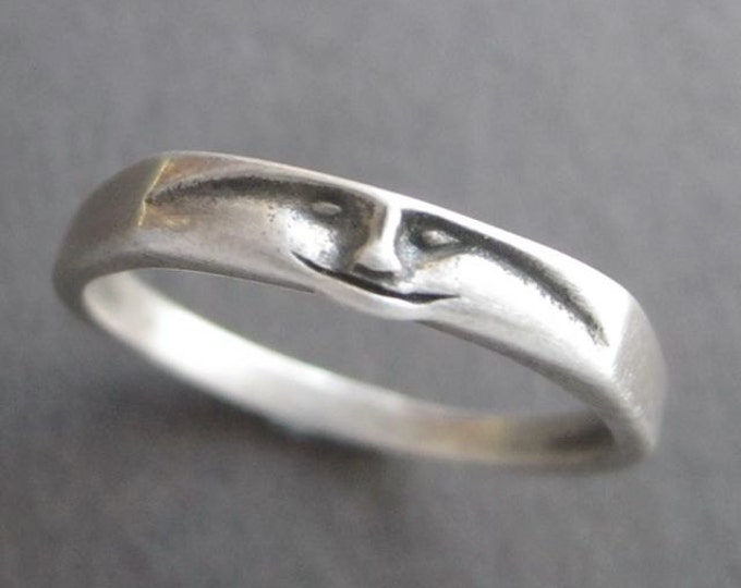 Squishy Face Ring Stacking Sterling Band Handmade in USA - Etsy