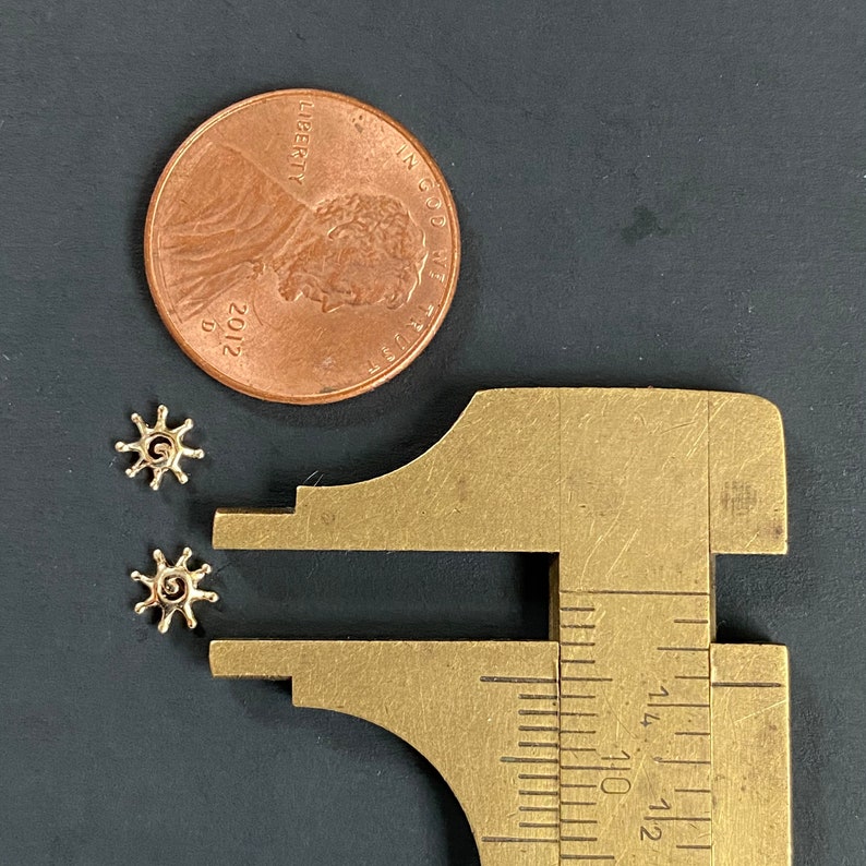 Sun Studs 5mm Solid 14k Gold Super Tiny Single or Pair - Etsy