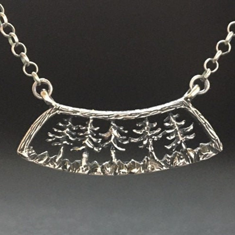 Pine Tree Pendant - Etsy