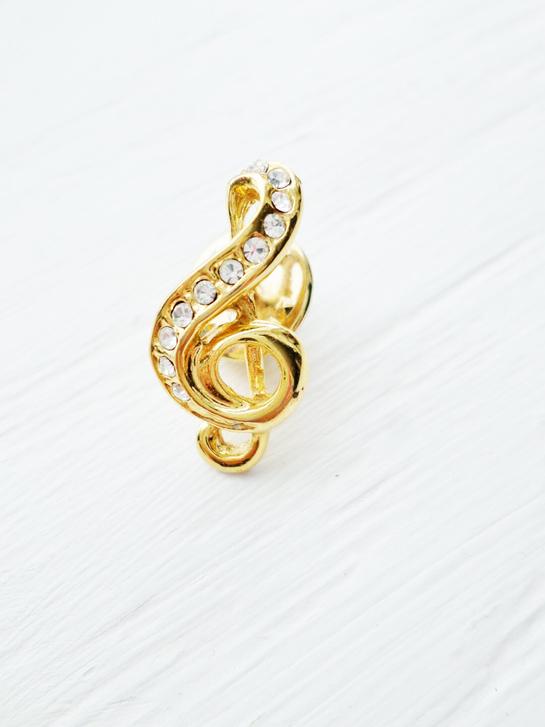 Vintage Treble Clef Music Note Lapel Pin Gold Tone - Etsy