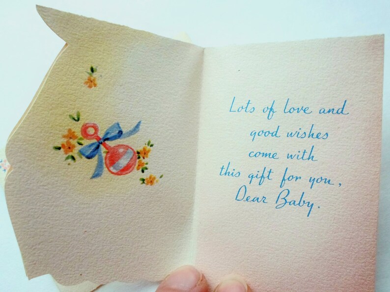 Vintage New Baby Small Gift Card Adorable Graphics Sweet - Etsy