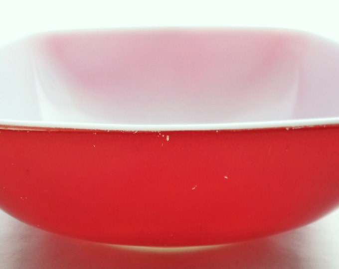 Vintage Red Square Pyrex Bowl 2 1/2 Quart Square Hostess Pyrex - Etsy