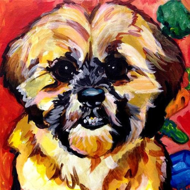 Custom Pet Portrait Painting 12x12 Canvas Pad Acrylic Painting - Etsy