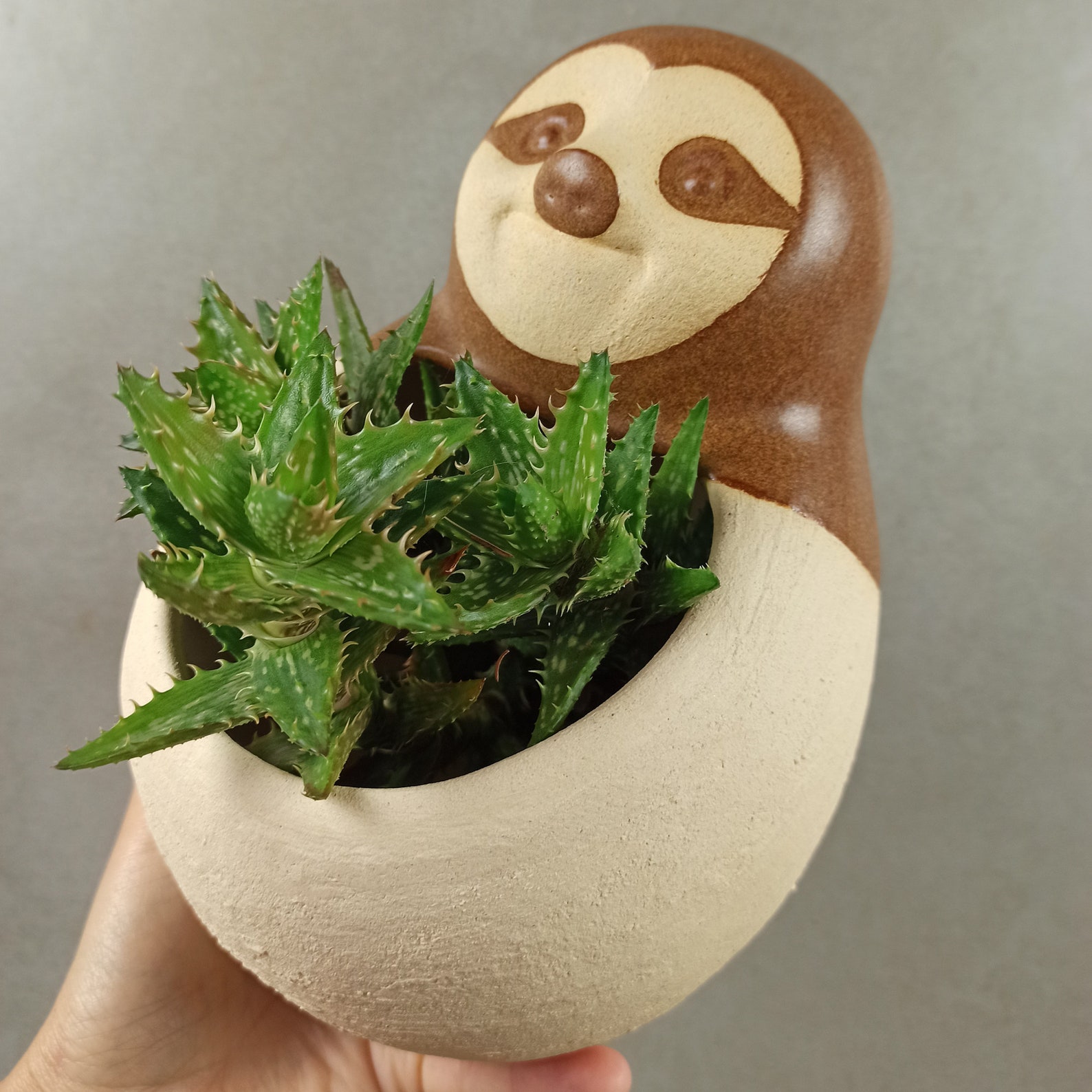 Cute Sloth Planter Ceramic Planter Animal Planter Brown - Etsy