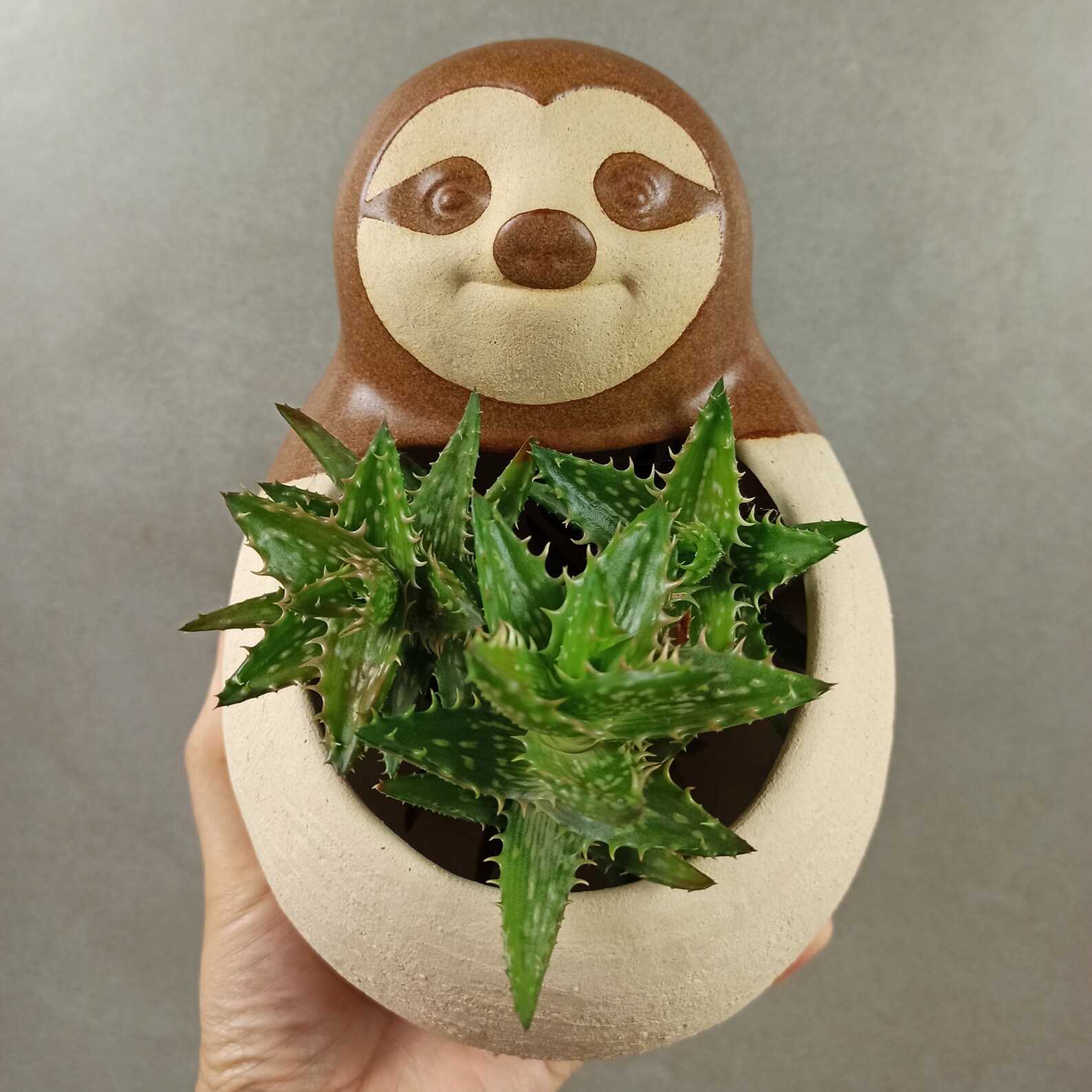 Cute Sloth Planter Ceramic Planter Animal Planter Brown - Etsy