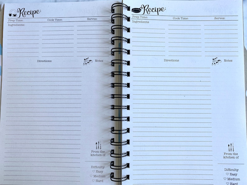 My Family Recipes Personalized Hardcover Recipe Journal | Etsy