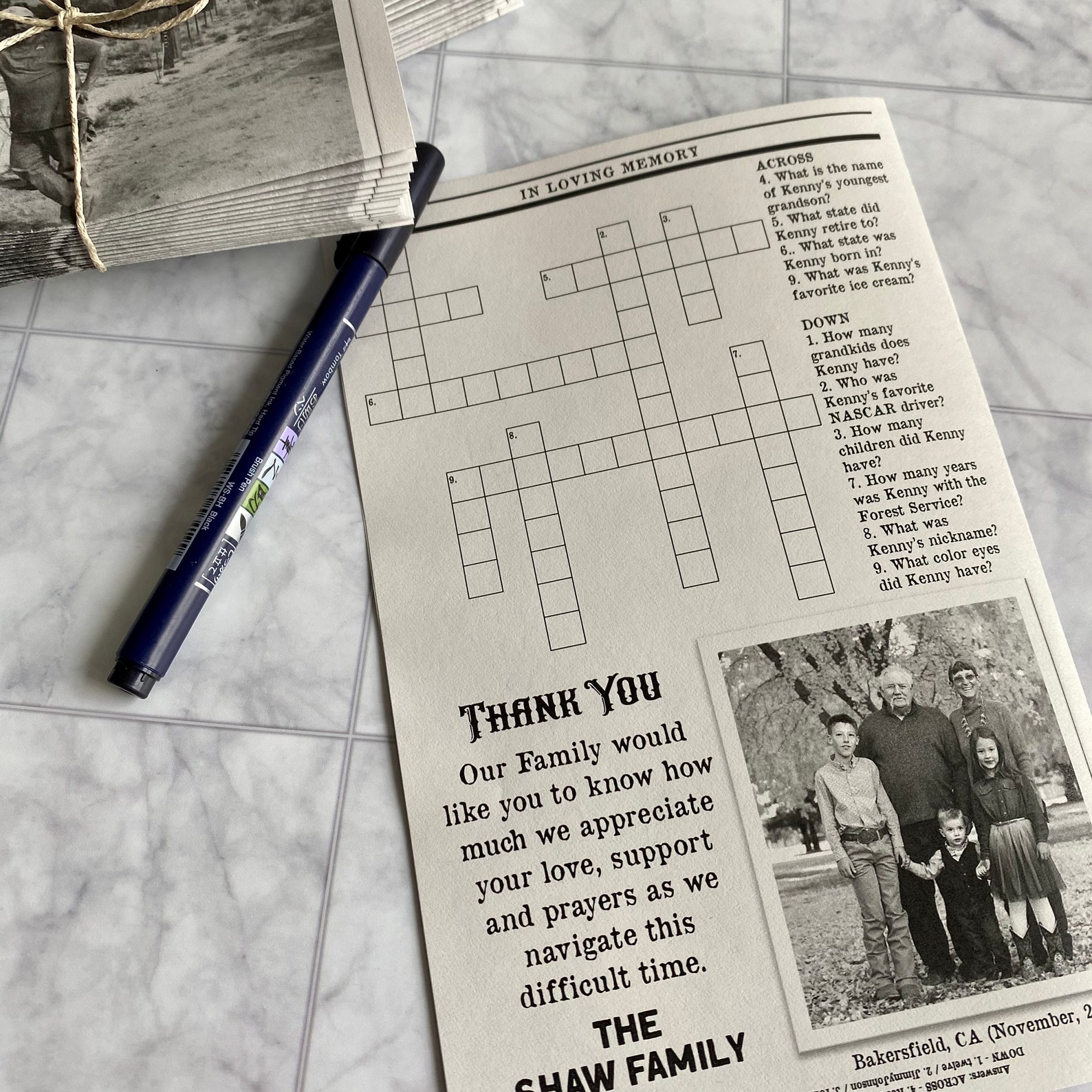 Memorial Mini Newspaper Program - Custom - Funeral - Celebration of ...