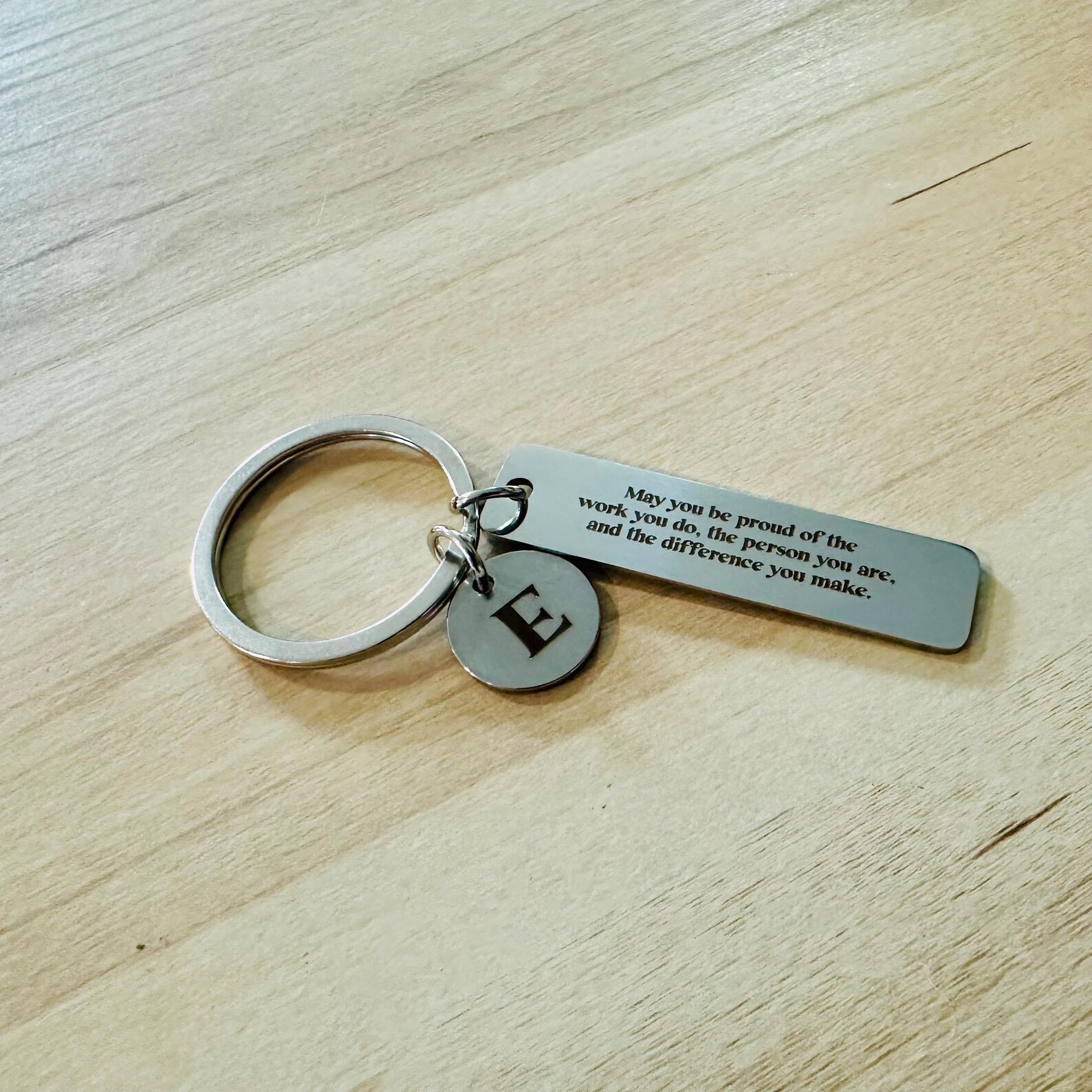 Personalized Stainless Steel Keychain With Circle Charm - Keepsake ...